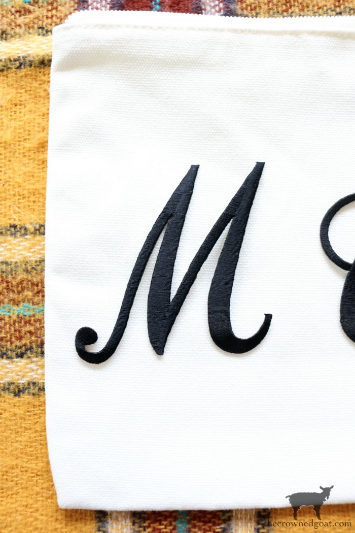 DIY Monogrammed Canvas Pouch