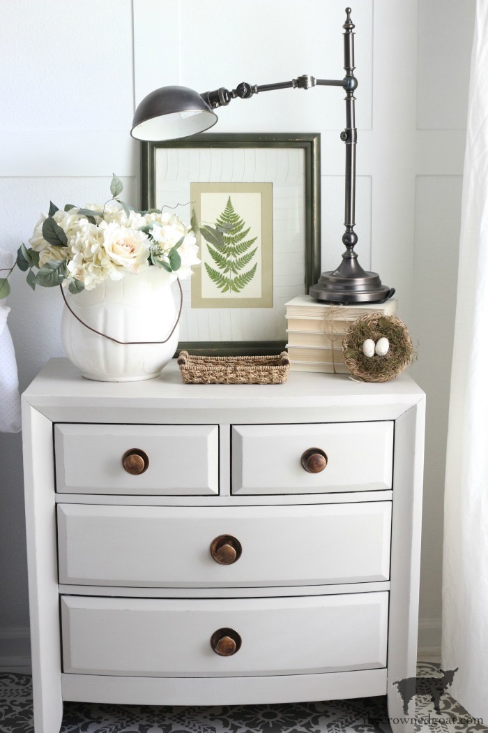 Simple Nightstand Makeover in Primitive