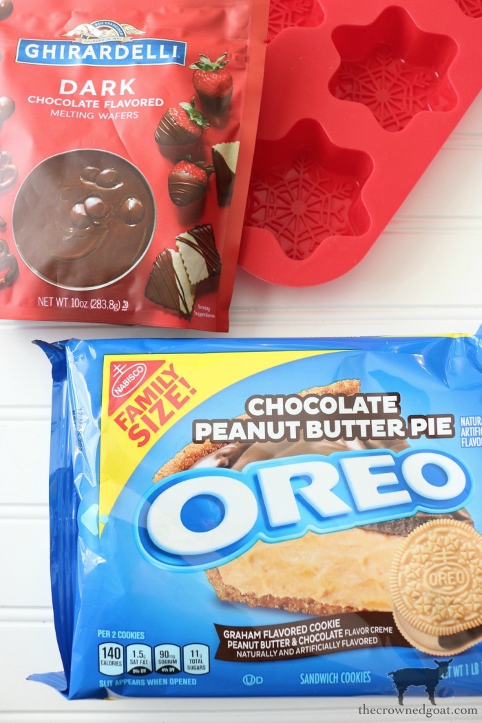 Chocolate Covered Oreo Snowflake Cookies