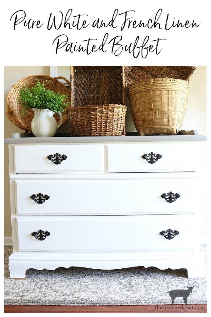 Old White and French Linen Painted Buffet