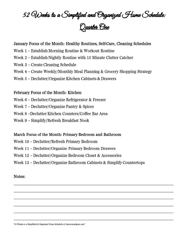 52 Weeks to a Simplified & Organized Home Challenge