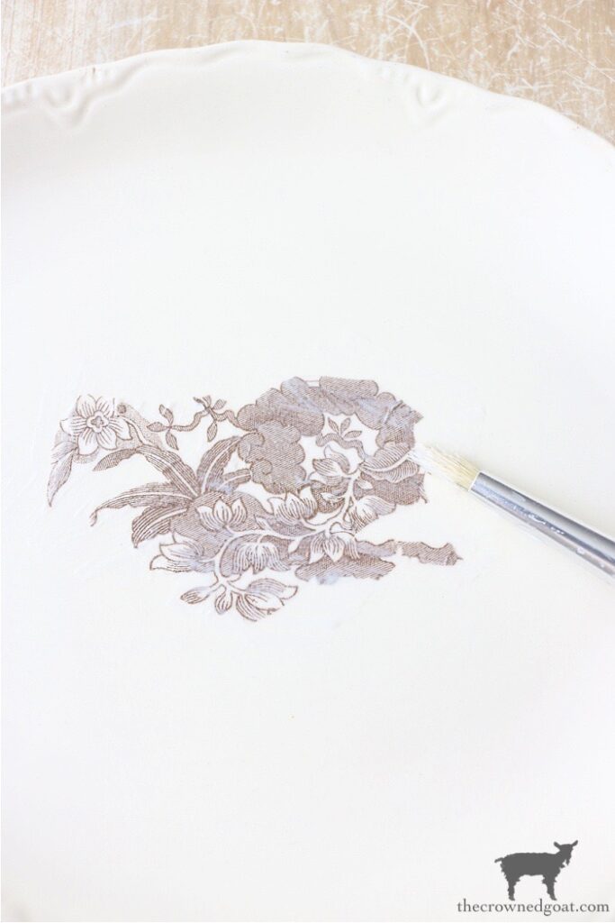 Quick and Easy Brown and White Transferware Inspired Platters