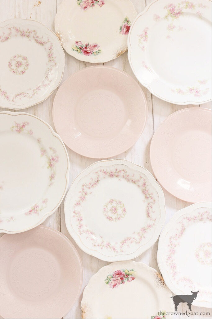 DIY Pink Milk Glass Inspired Plates