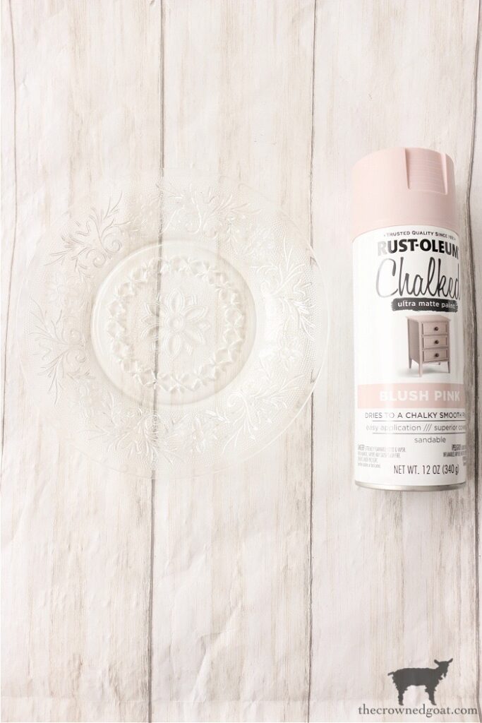 DIY Pink Milk Glass Inspired Plates